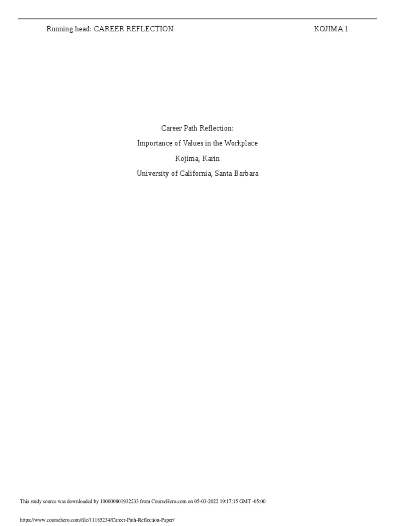 Career Path Reflection and Insights | PDF | Résumé | Human Resources