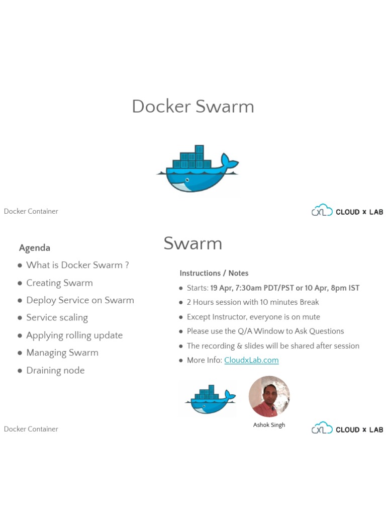 Docker Swarm | PDF | Computer Cluster | Command Line Interface