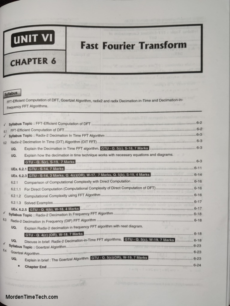 DSP Chapter-6 | PDF | Fast Fourier Transform | Discrete Fourier Transform