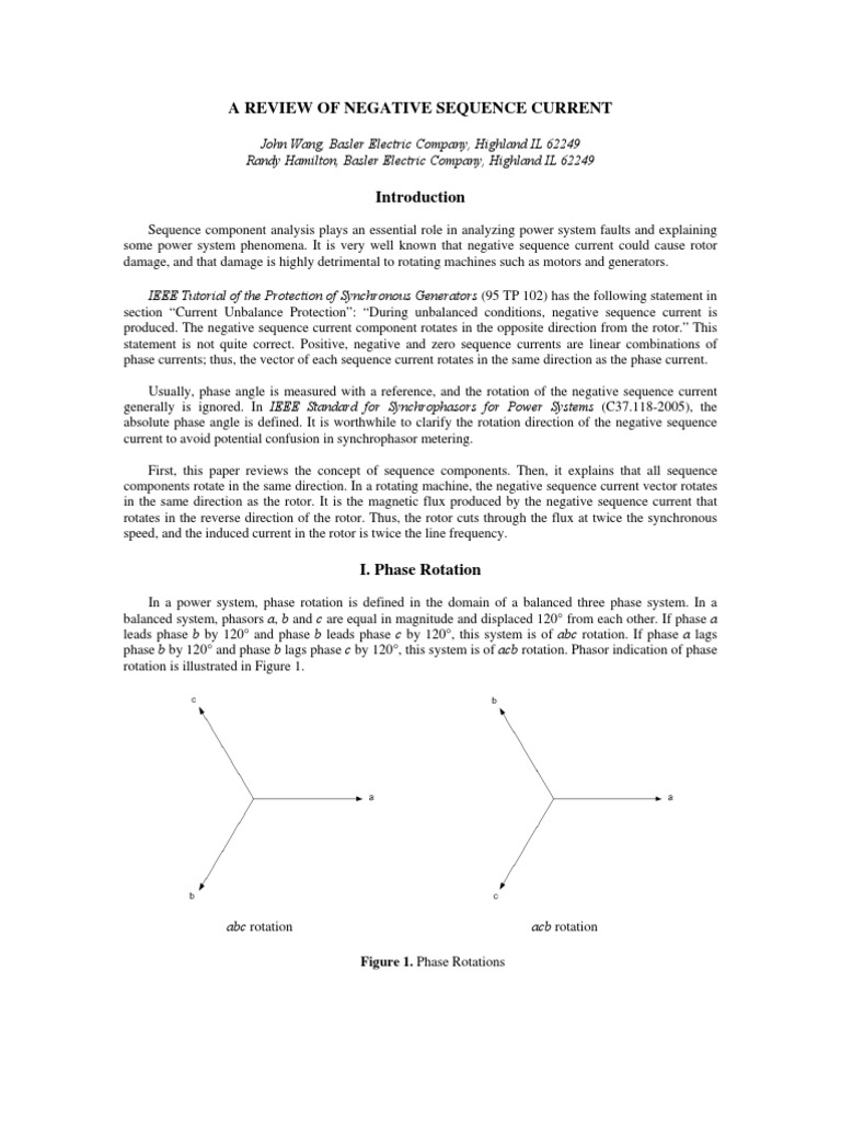 A Review of Negative Sequence Current | PDF