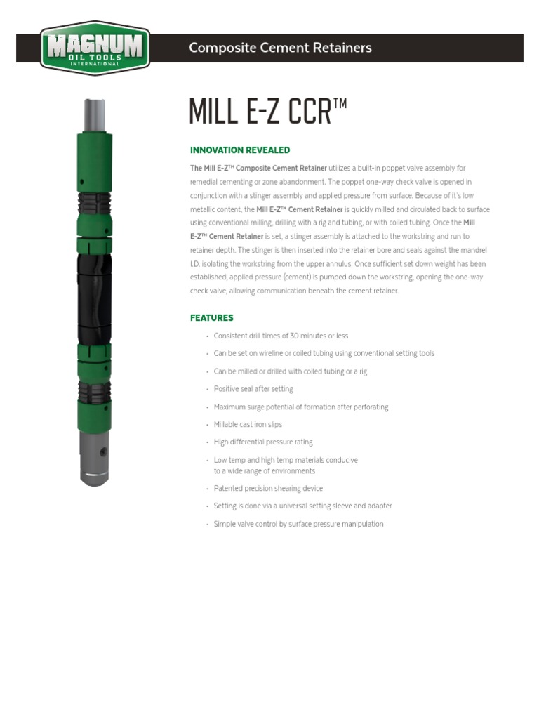 Mill EZ - TBG CCR Brochure - 18.april.17 | PDF | Casing (Borehole ...