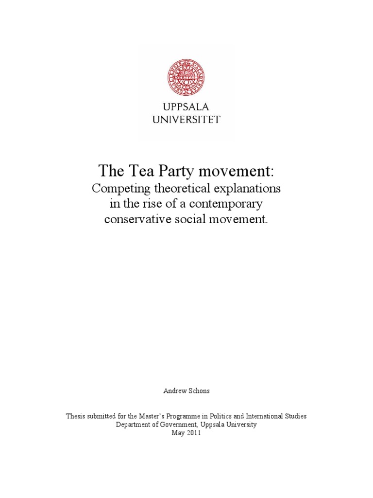 Tea Party Movement: Competing Theoretical Explanations in The Rise of A ...