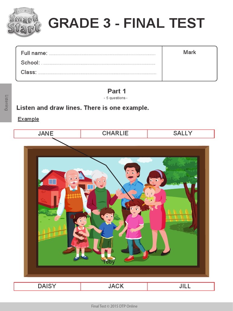 I-Learn Smart Start Grade 3 Final - Listening Test | PDF