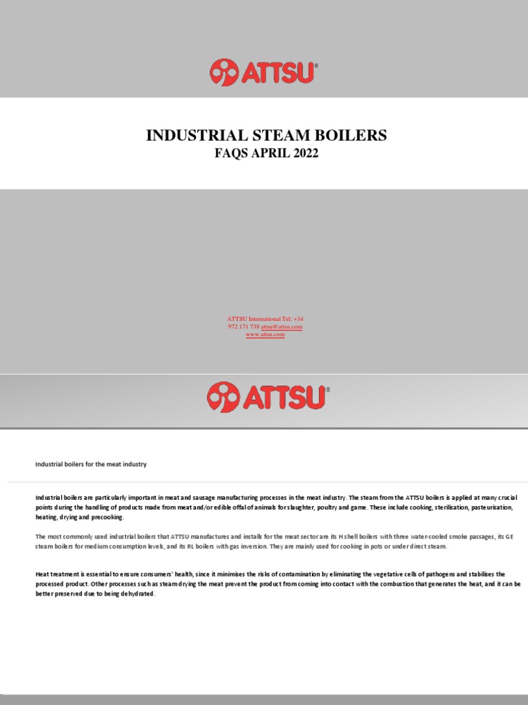 ATTSU Industrial Steam Boiler April 2022 | PDF | Boiler | Meat