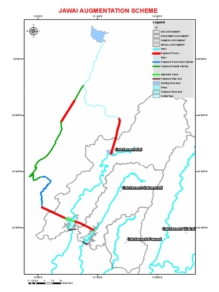 Jawai-Map-CATCHMENT AREAS | PDF | Water And Politics | Water Supply