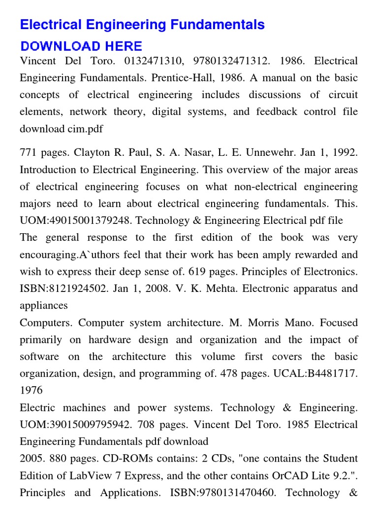 Electrical Engineering Fundamentals | PDF | Engineering | Electrical ...