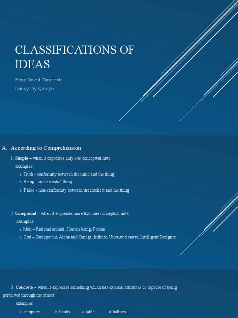 Classifications of Ideas (Autosaved) | PDF | Idea | Metaphysics
