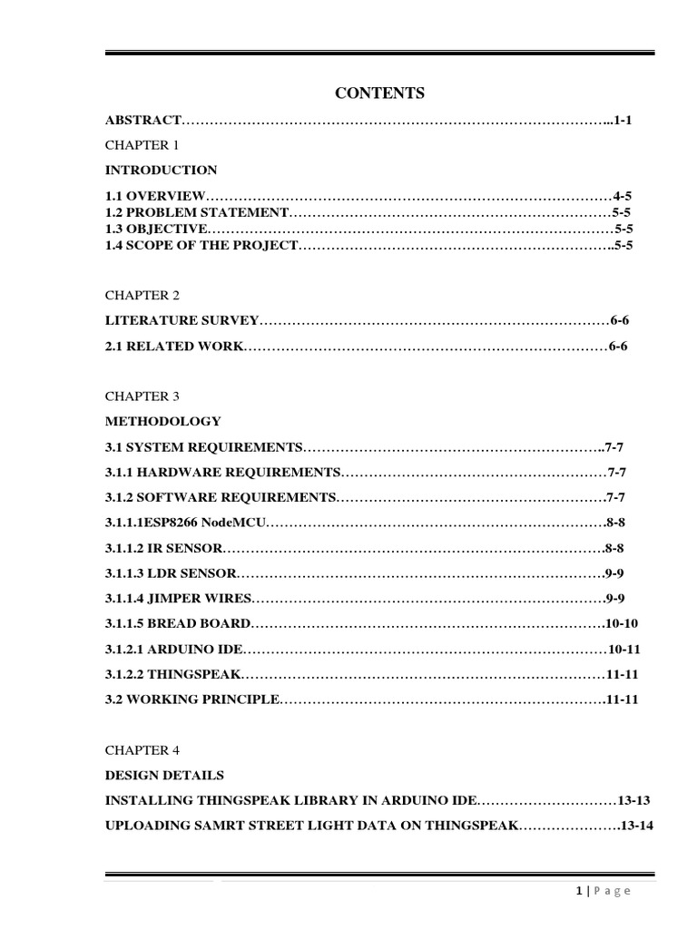 Smart Street Light Project Report | PDF | Arduino | Computer Science
