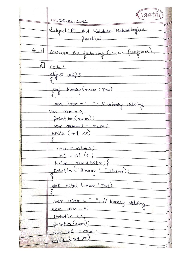 PPL and Database Technologies Practical | PDF