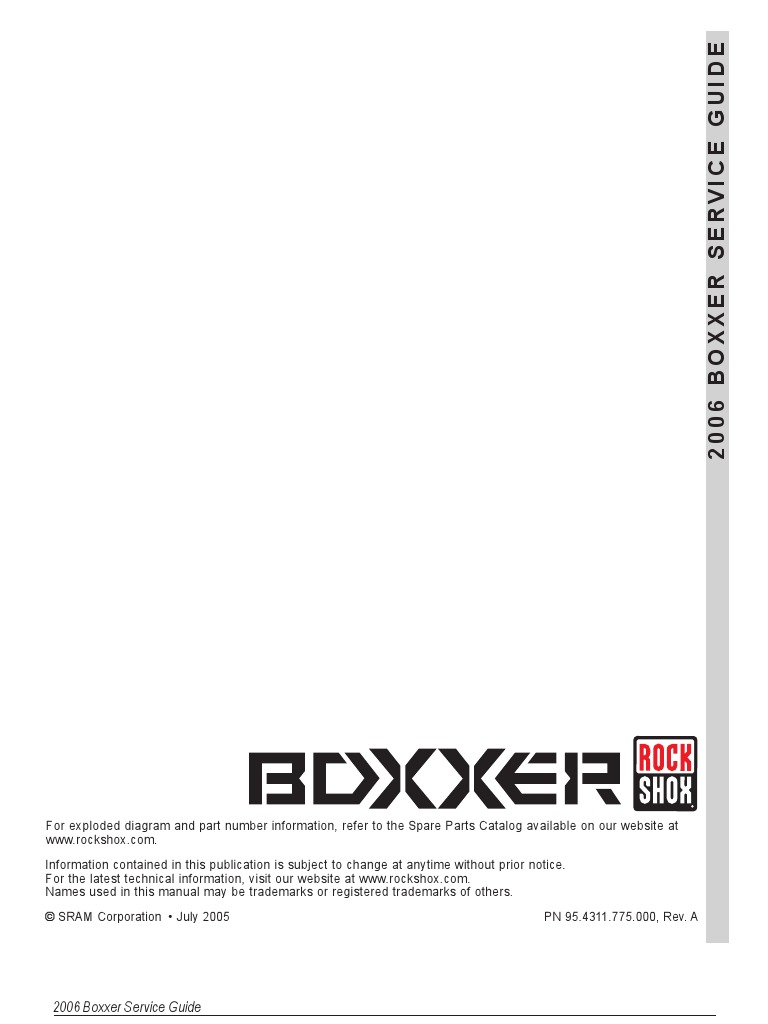 Boxxer 2006 Service Guide | PDF | Screw | Suspension (Vehicle)