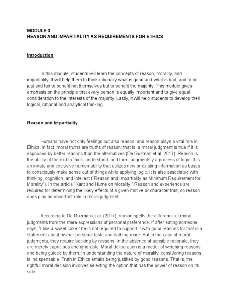 Reason and Impartiality | PDF | Reason | Objectivity (Philosophy)