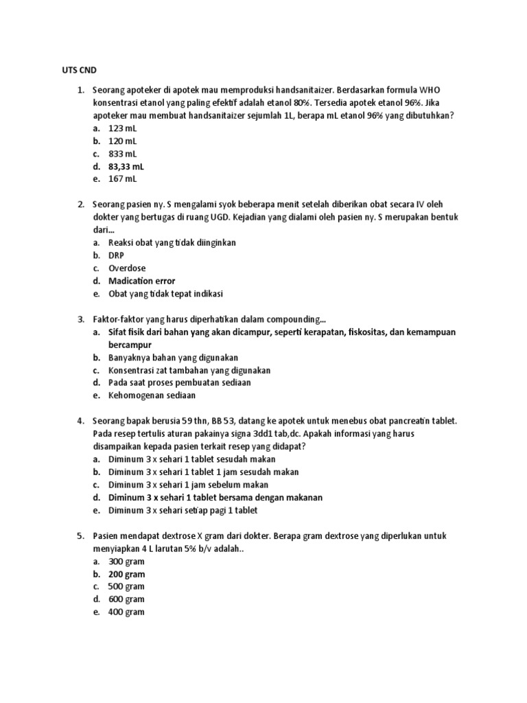 Uas CND 2 | PDF | Kesehatan Holistik | Sains & Matematika
