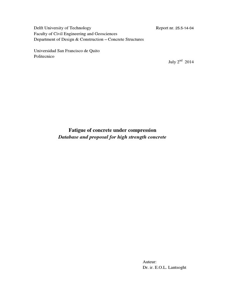 Fatigue of Concrete Under Compression Part 1 | PDF