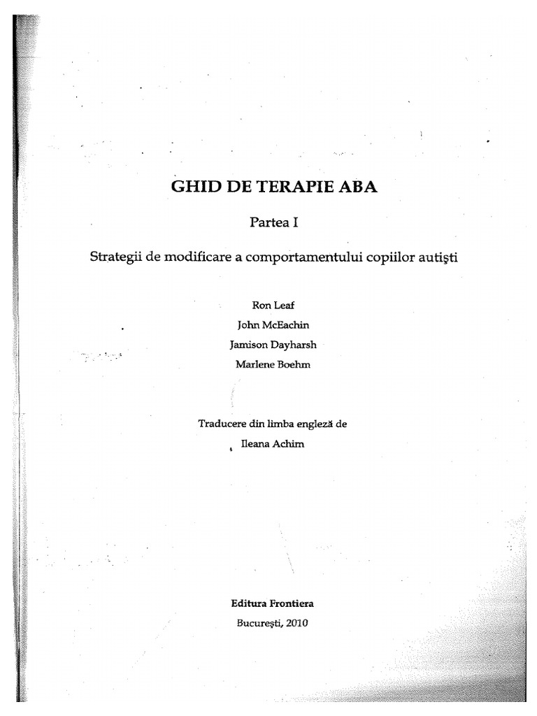 Ghid de Terapie ABA-1 | PDF