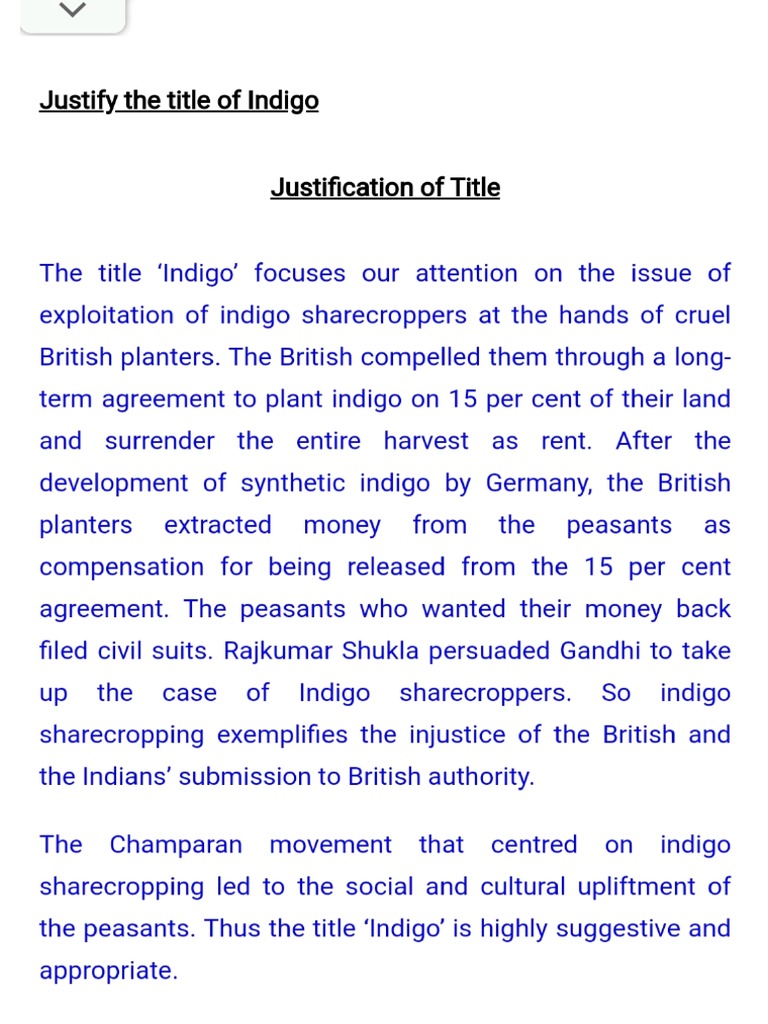 Indigo Class 12 | PDF