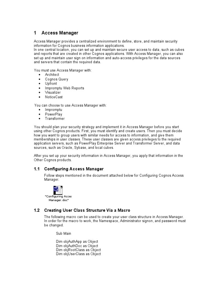 Access Manager | PDF