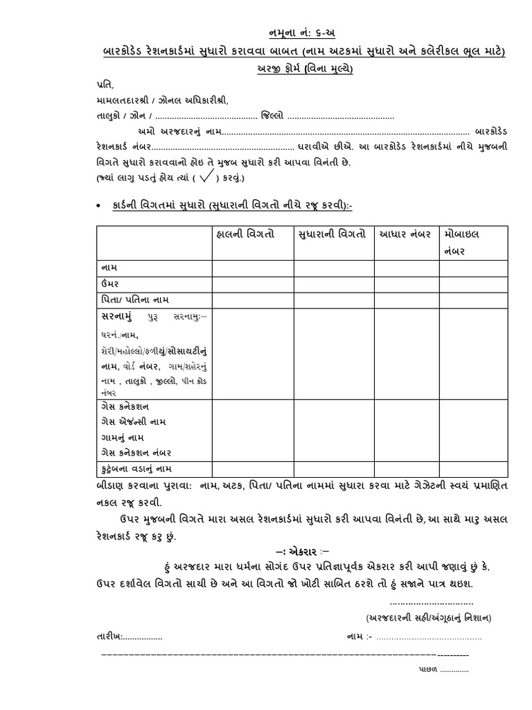 Clerical Mistake in Ration Card | PDF