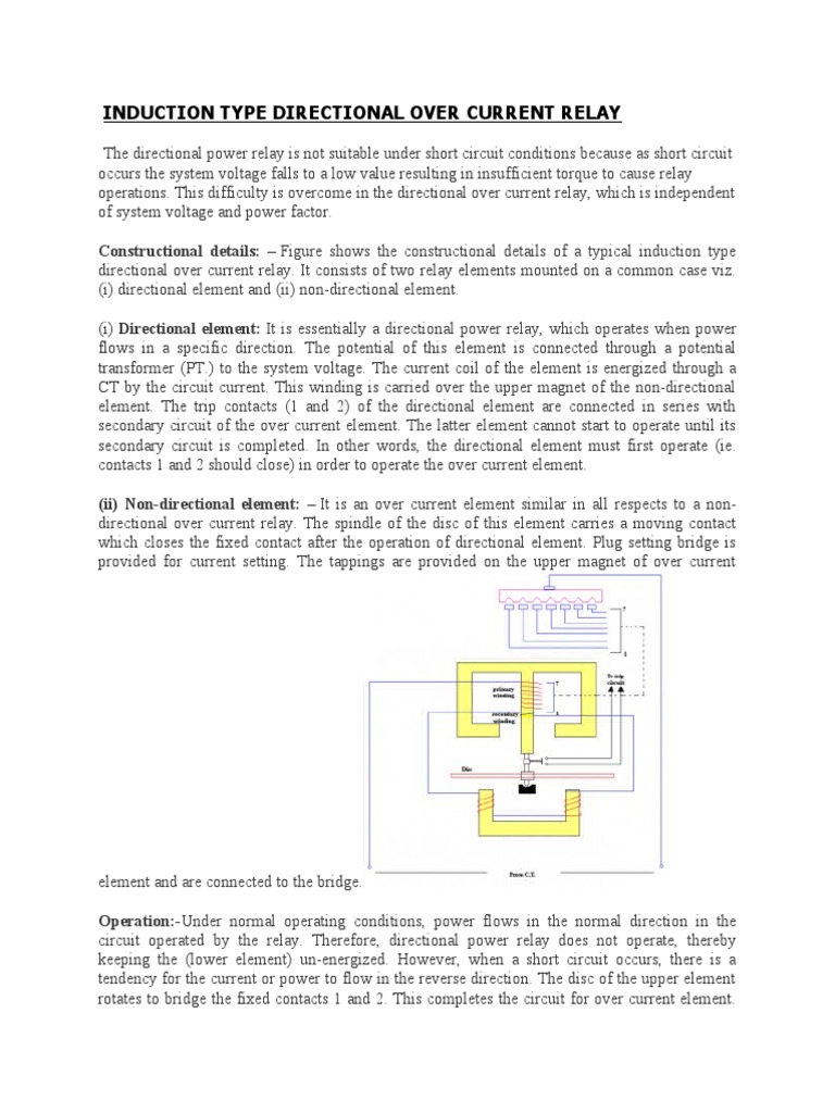 Induction Type Directional Over Current Relay | PDF | Relay | Inductor