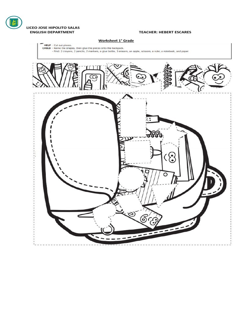 Worksheet School Supplies | PDF
