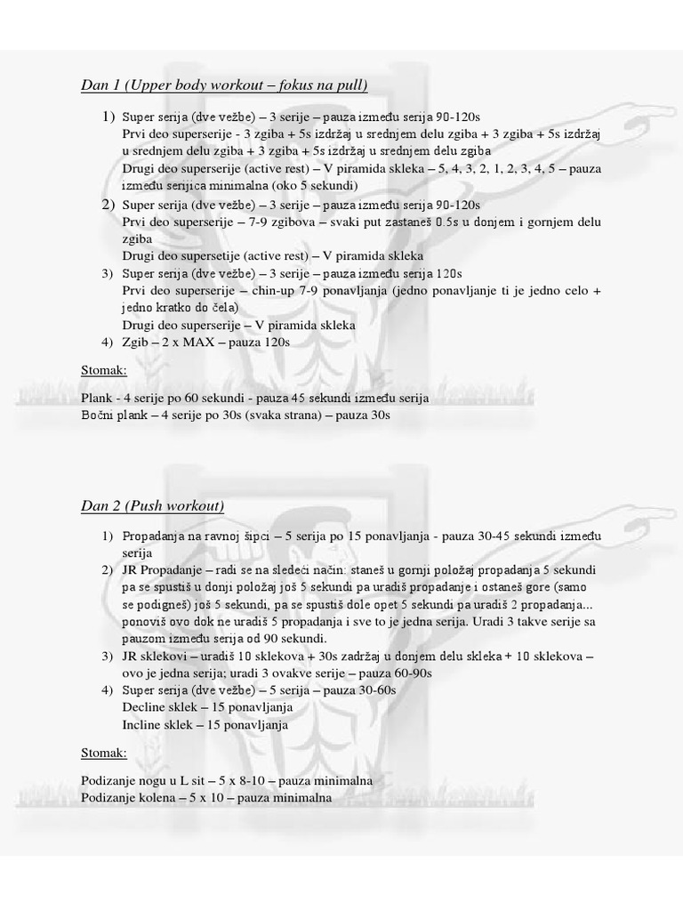 Predrag Filipović Plan Treninga | PDF