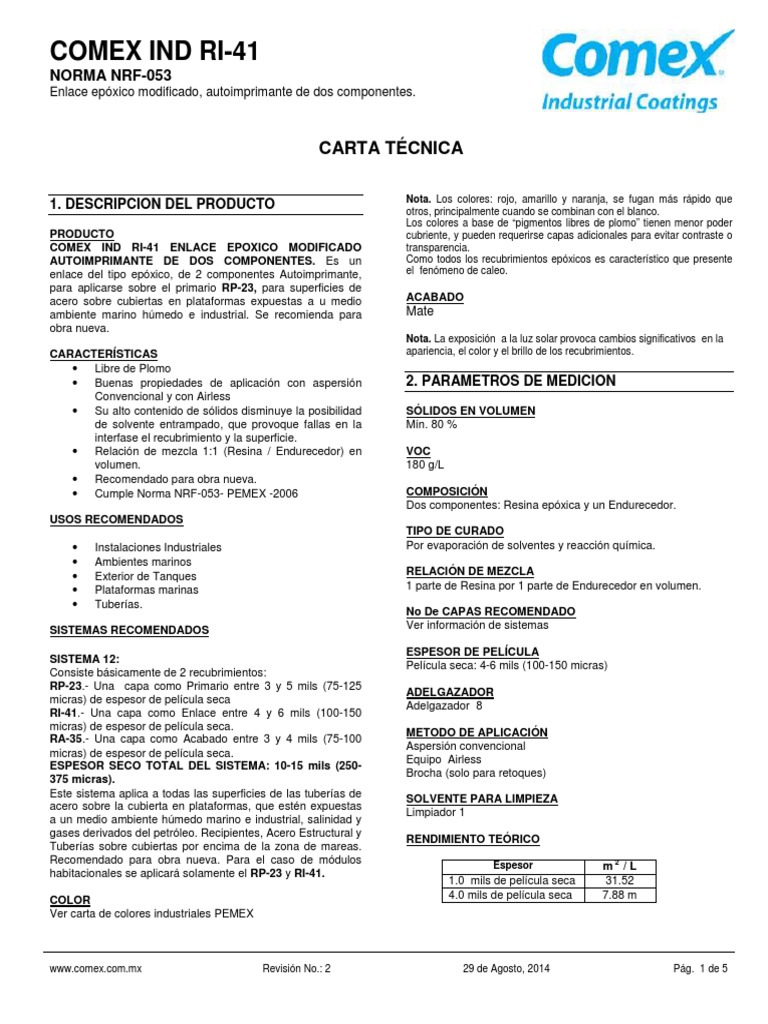 Comex IND RI-41 Norma NRF-053 | PDF | Agua | Humedad