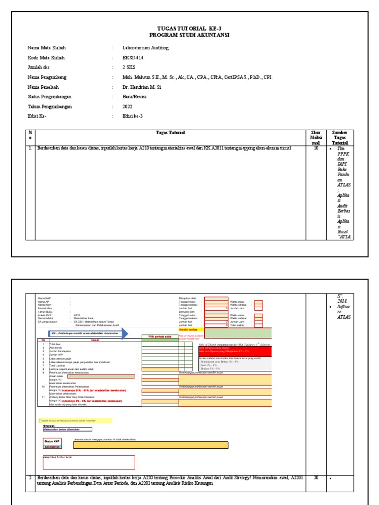 Tugas 3 TUTORIAL LAB AUDIT | PDF