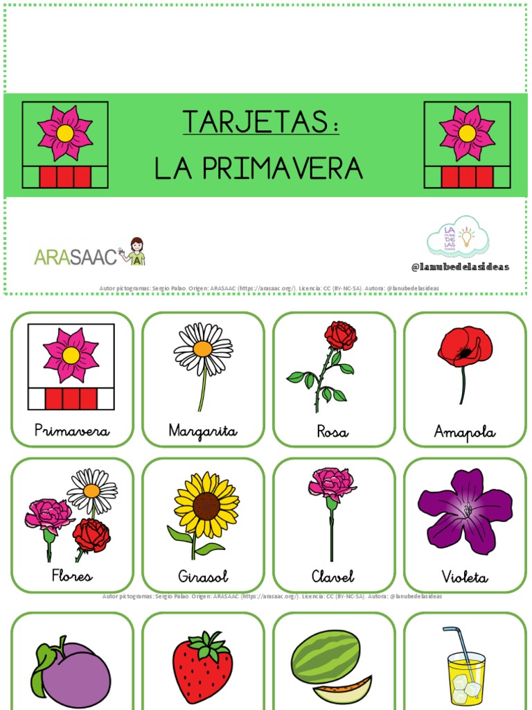 Pictogramas de Primavera para Niños | PDF