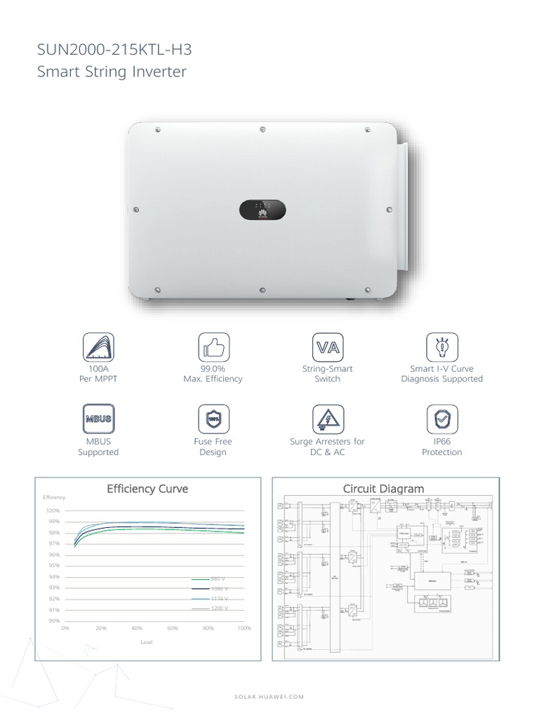 SUN2000-215KTL-H3 Smart String Inverter: Circuit Diagram Efficiency ...