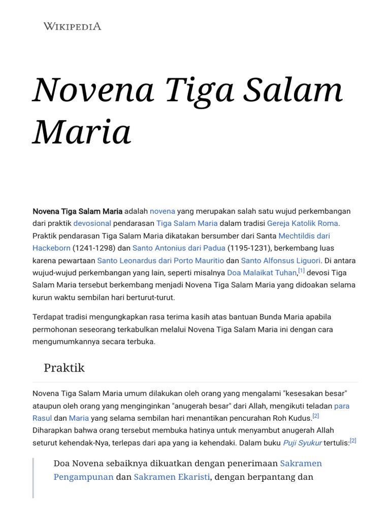 Panduan Novena Tiga Salam Maria | PDF | Agama & Spiritualitas