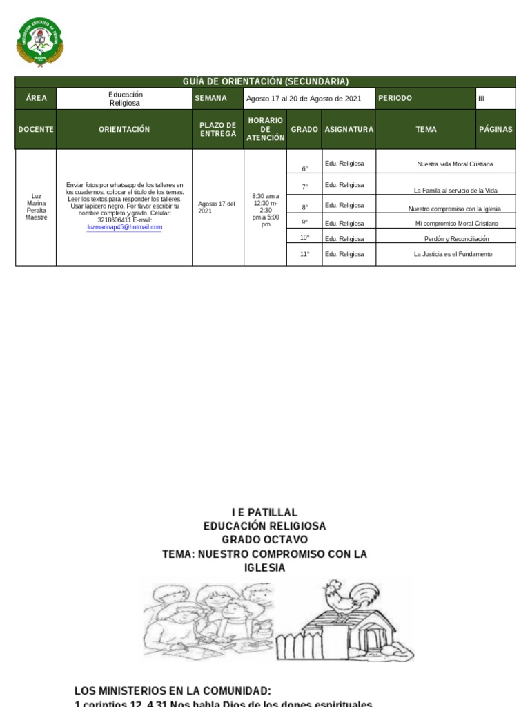 Guia de Religion Grado Octavo | PDF