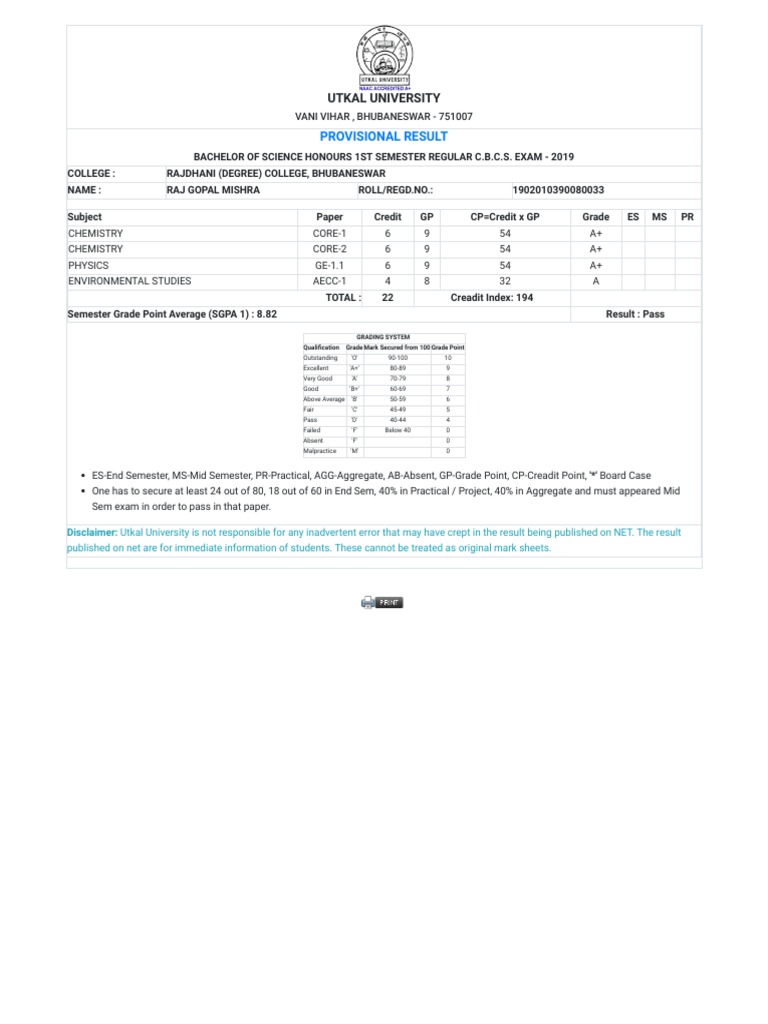 Semester Marksheet | PDF | Educational Assessment And Evaluation ...