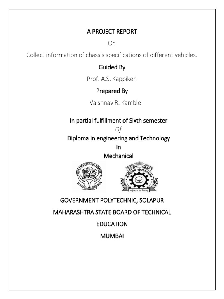 Automobile Micro-Project | PDF | Axle | Manufactured Goods