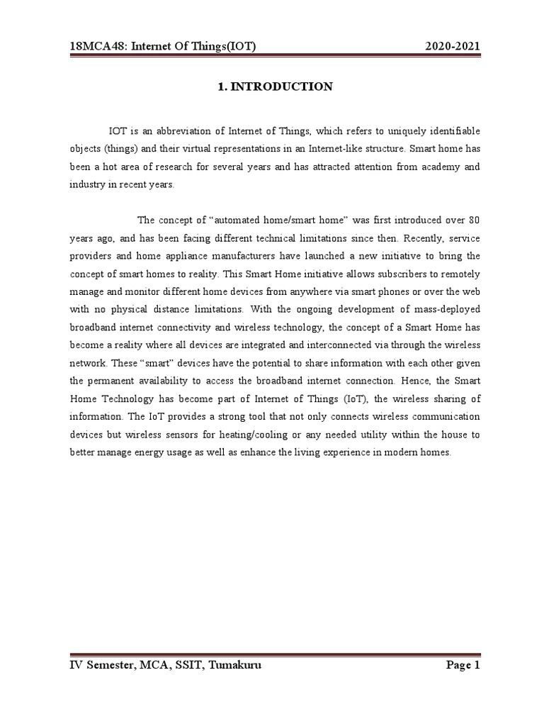 18MCA48: Internet of Things (IOT) 2020-2021 | PDF | Internet Of Things ...