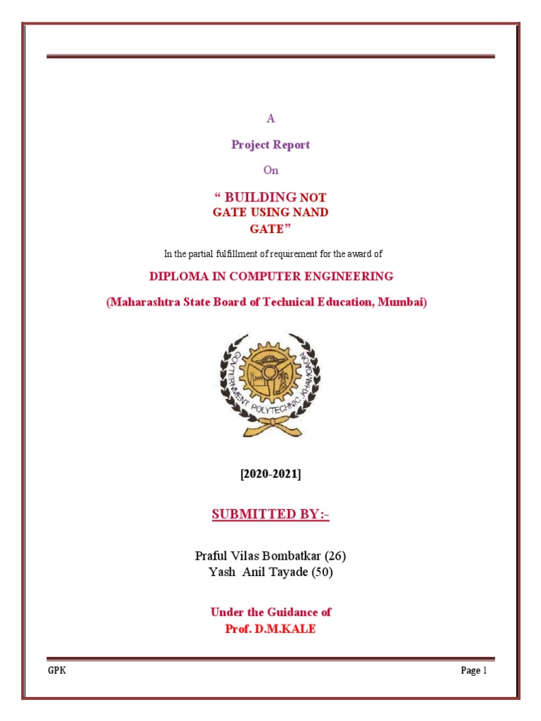 Dte Microproject Report Fixed | PDF | Logic Gate | Electronic Circuits