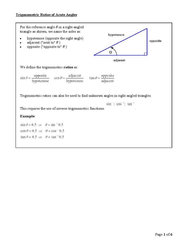 Trigonometric Ratios of Acute Angles - Finding Unknown Lengths & Angles ...