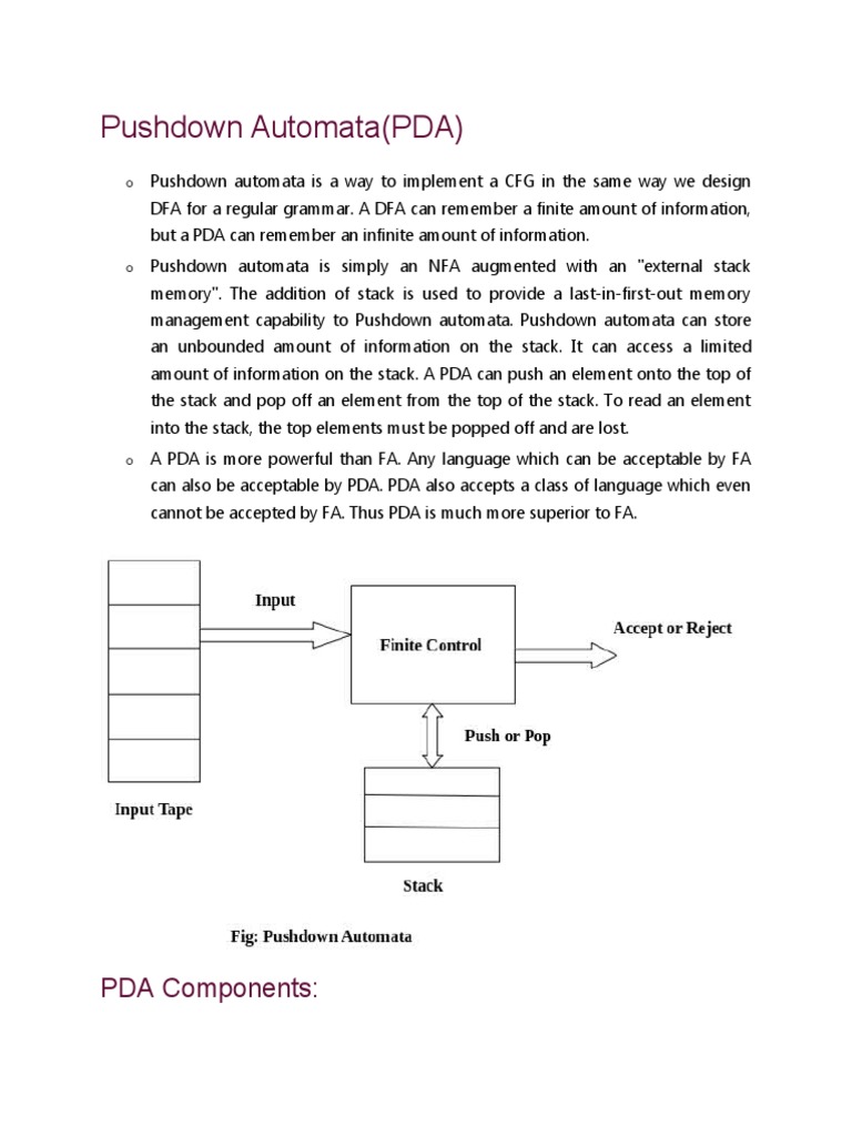 Pushdown Automata | PDF | Computer Programming | Theoretical Computer Science