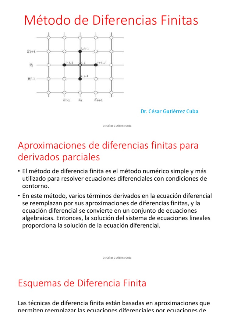 Método de Diferencias Finitas | PDF | Ecuaciones | Diferencia finita