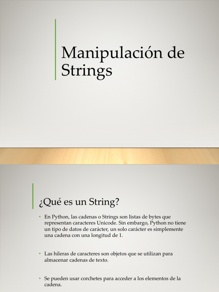 Hileras (Strings) | PDF | Cadena (informática) | Python (lenguaje de ...