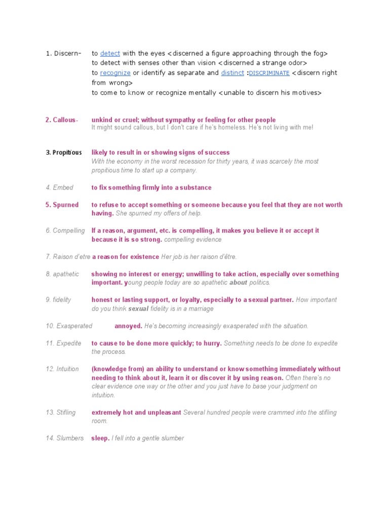 Vocabulary Week 2 | PDF | Reason