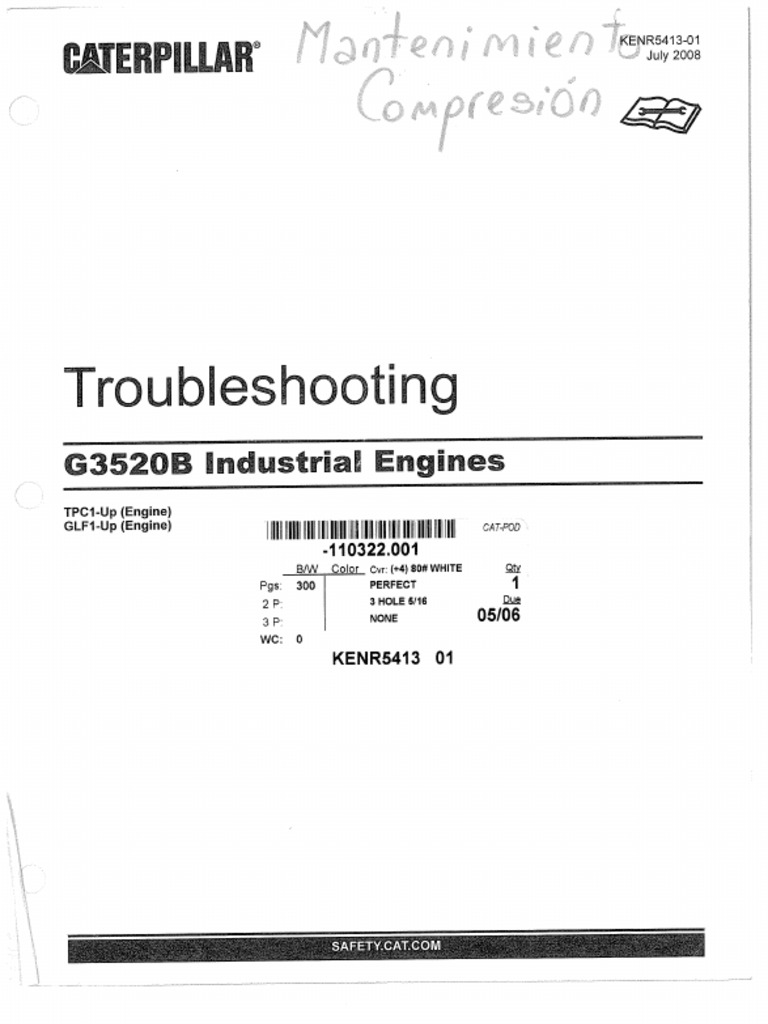 CAT G3520B Troubleshooting KENR5413-01 | PDF