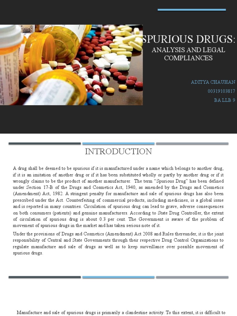 Spurious Drugs:: Analysis and Legal Compliances | PDF | Fine (Penalty ...