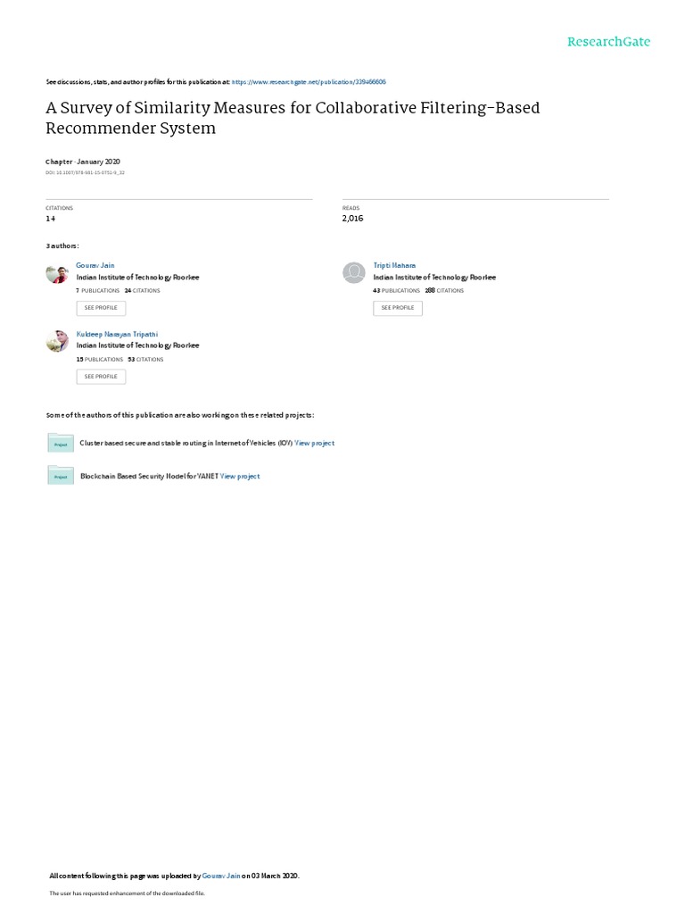 A Survey of Similarity Measures For Collaborative Filtering-Based ...