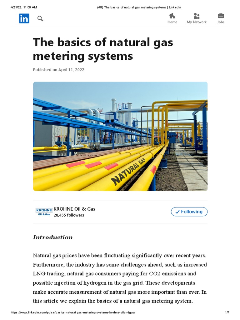 The Basics of Natural Gas Metering Systems - LinkedIn | PDF | Flow ...