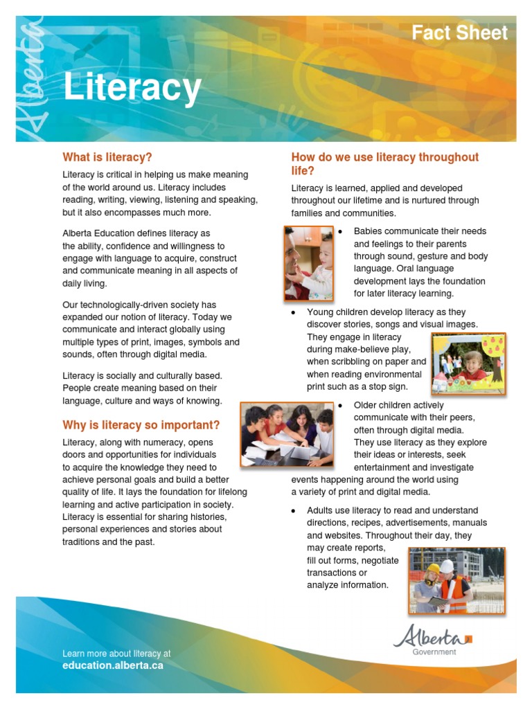 Literacy Fact Sheet | PDF | Literacy | Cognition