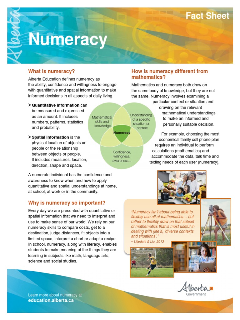 Numeracy Fact Sheet | PDF | Information | Space