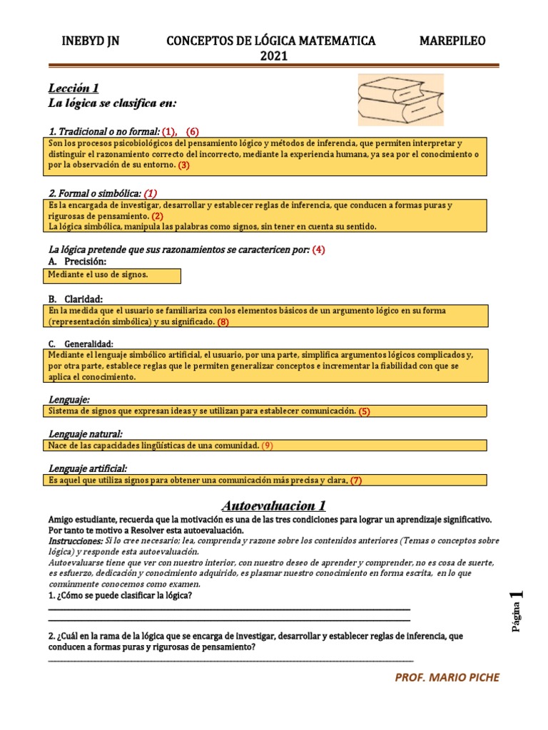 1 Resumen de Logica Matematica, Pem. Mario Piche | PDF | Proposición ...