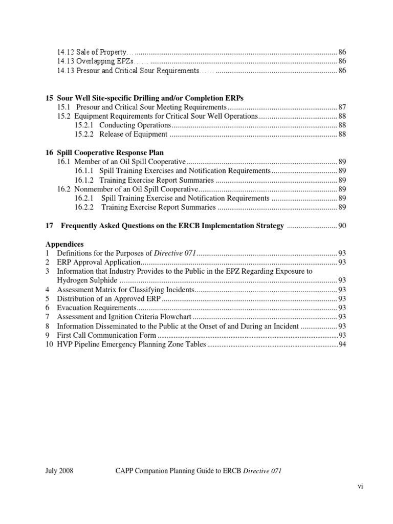 CAPP Companion - Planning - Guide - To - ERCB - Directive - 071 8 | PDF