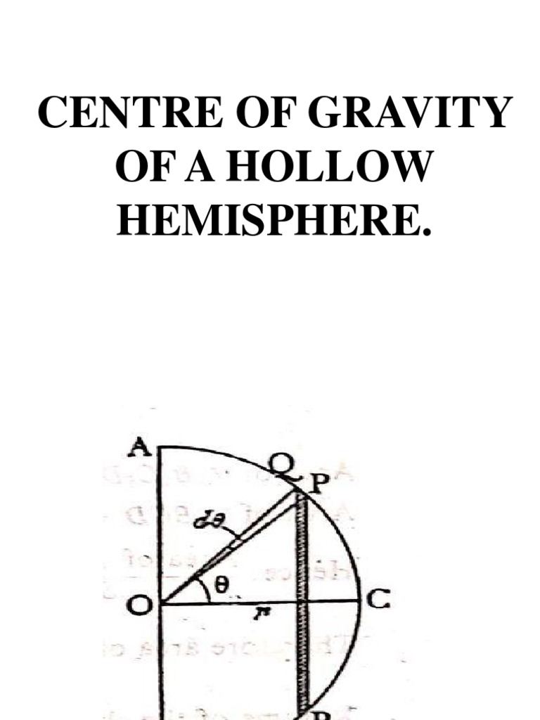 Centre of Gravity Hollow Hemisphere | PDF