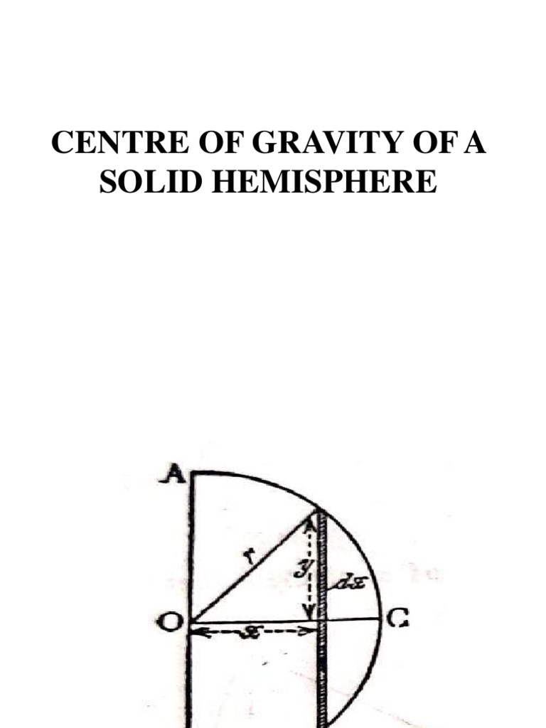 Centre of Gravity of A Solid Hemisphere | PDF