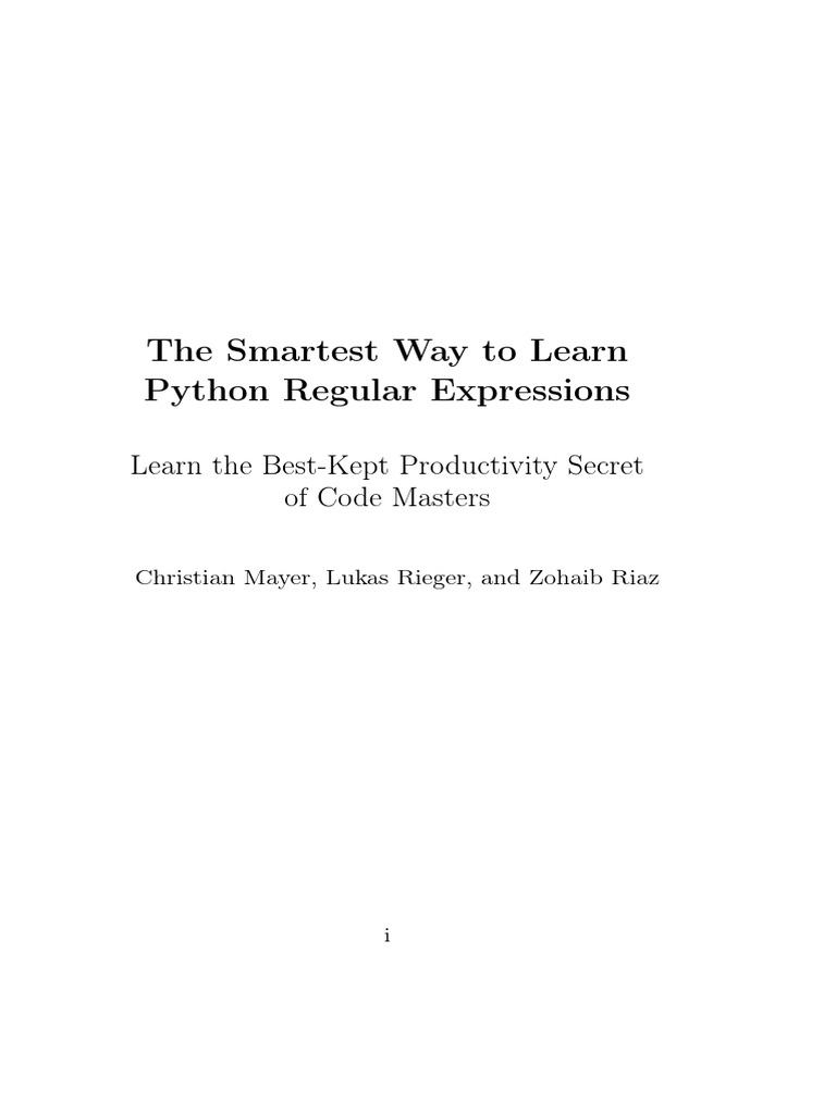 The Smartest Way To Learn Python Regular Expressions: Learn The Best ...